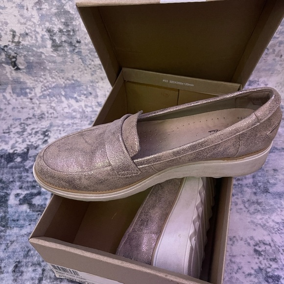 Clarks | Shoes | Clarks Sharon Gracie Pewter Loafers For Women | Poshmark
